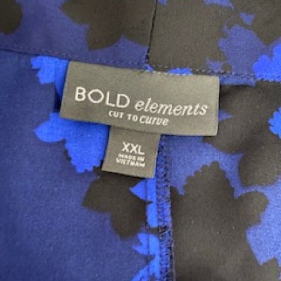 BOLD elements | Tops | Bold Elements Blue Floral Cold Shoulder Blouse ...
